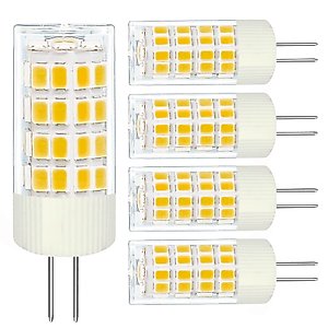 3W G4 LED Bulb 12V Replacement 20W-30W Halogen Lamp for JC Type Bi-Pin Base Landscape Bulbs/Track Lighting/Chandeliers/Accent Lights, Warm White 3000K Non-Dimmable, 5-Pack