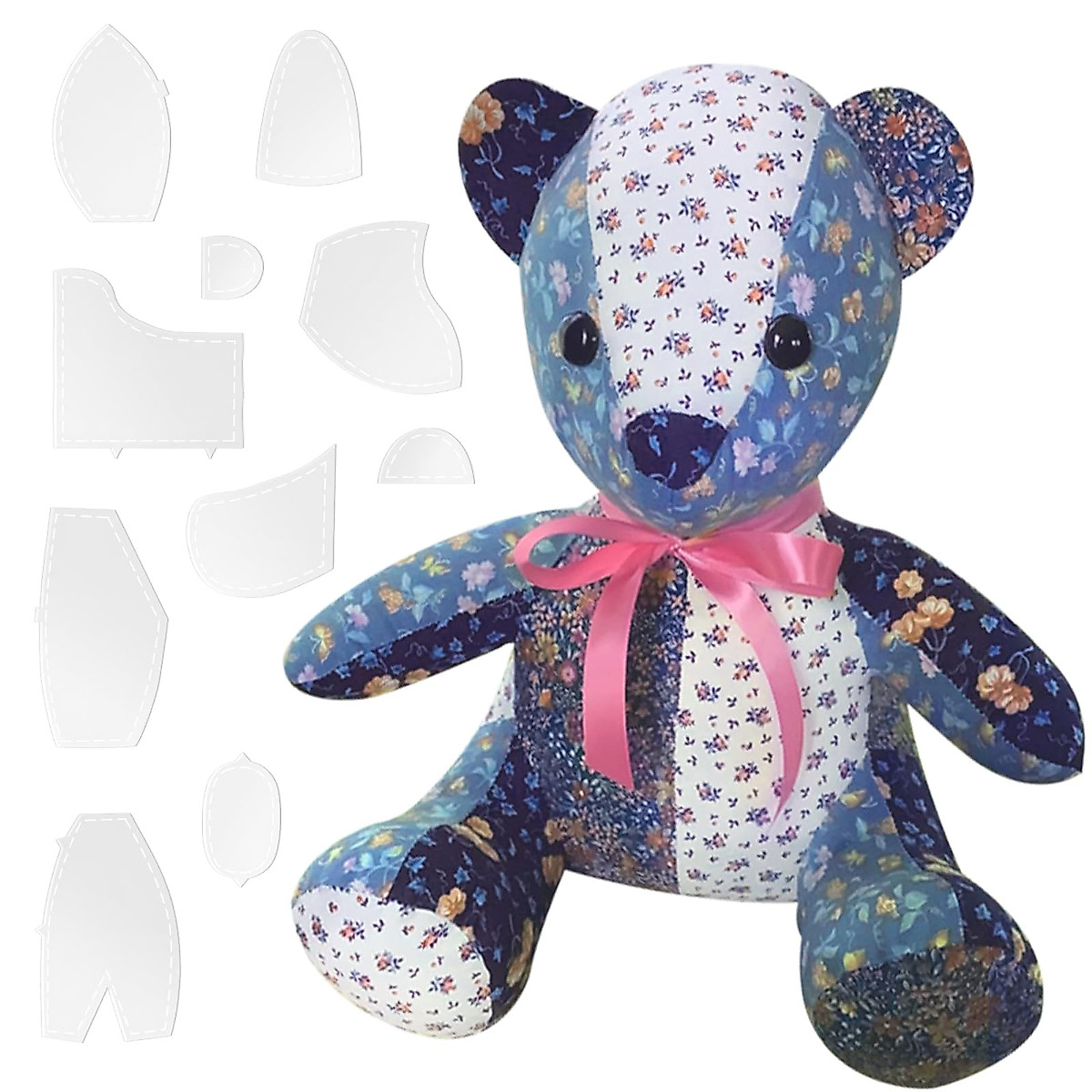 10 PCS Memory Bear Template Ruler Set — Memory Bear Patterns for Sewing Quilting Templates, Acrylic Quilting Rulers and Templates for Sewing Bear Pattern Memories Home Sewing Art Craft (12 inch)