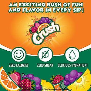 Crush, Orange, Liquid Water Enhancer – New, Better Taste! (4 Bottles, Makes 96 Flavored Water Drinks) – Sugar Free, Zero Calorie
