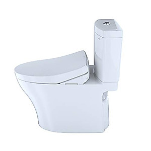 TOTO MW4463046CEMG#01 WASHLET+ Aquia IV Two-Piece Elongated Dual Flush 1.28 and 0.8 GPF Toilet with S500e Electric Bidet Seat, Cotton White