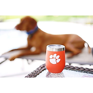 Gametime Sidekicks Clemson Tigers Stainless Steel Wine Tumbler - Insulated Stemless Wine Tumbler - Copper-Lined, Vacuum Double Wall Maximum Temperature Efficiency (Orange)