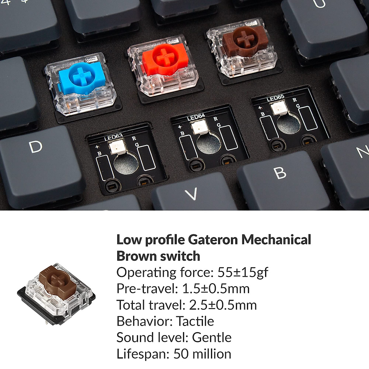 Keychron K5 SE Ultra-Slim Full Size 104 Keys Hot-swappable Wireless Bluetooth/Wired USB Mechanical Keyboard, with Low Profile Gateron Brown Switch RGB Backlight Computer Keyboard for Mac and Windows