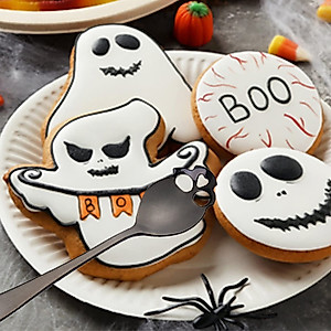 304 Stainless Steel Sugar Tea Skull Spoons, Coffee Stirring Slotted Metal Spoon, Espresso Spoons for Dessert, Cake (Set of 4 Mixed colors)