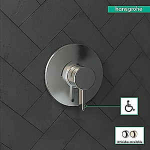 hansgrohe Ecostat Modern 1-Handle 7-Inch Wide Shower Valve Chrome, 04233000 Pressure Balance Trim, 6.75 x 6.75 x 3.00