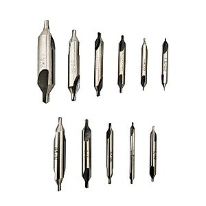 LApher Center Drill Bits Combined Drill Countersink Lathe Mill Tool Set of 11 Pcs(1/8" 3/16" 1/4" 5/16" 3/8";5  3  2.5  2  1.5  1mm)