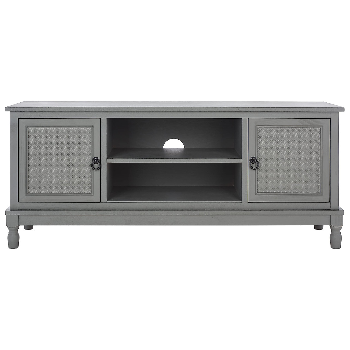 SAFAVIEH Home Collection Haines Distressed Grey 2-Door 1-Shelf Entertainment Stand up to 55" Flatscreen TV Media Unit