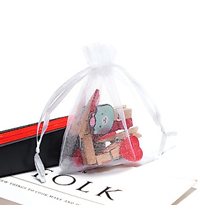 Tendwarm 100pcs 3x4 Inch Sheer Organza Bags for Party Festival Wedding Favor Bags with Drawstring Gift Bags Christmas