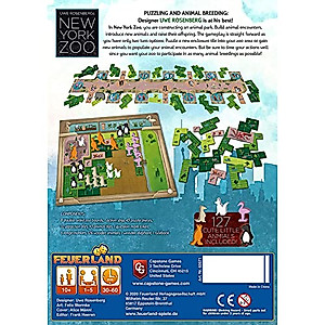 Capstone Games: New York Zoo, Strategy Board Game, Build Your Own Zoo, Easy to Learn, 1 to 5 Players, 60 Minute Play Time, for Ages 10 and Up