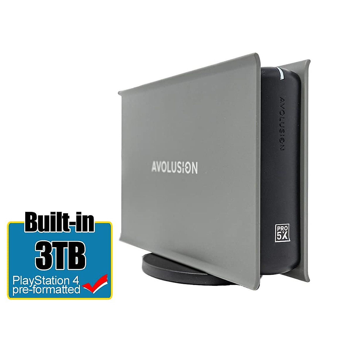 Avolusion PRO-5X Series 3TB USB 3.0 External Gaming Hard Drive Works for PS4 Original, Slim & Pro (Grey)