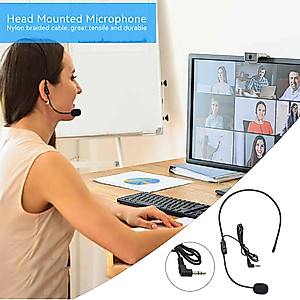 HUACAM Set of 2 Headset Microphone, Flexible Wired Boom for Voice Amplifier,Teachers, Speakers, Coaches, Presentations, Seniors and More