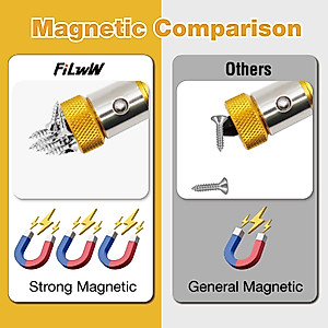3 Pieces Strong Magnetic Screw Ring Holders With 3 Pieces Ph2 Screwdriver Bit Set, 1/4 Inch/ 6.35 mm Universal Magnetic Screw Ring Bit for Hex Screwdriver and Power Bits