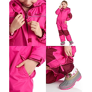 Wippette Baby Girls’ Snowsuit – Waterproof Insulated Fleece Lined Pram Snowmobile Ski Suit Coveralls (18M-6X), Size 5/6, Pink