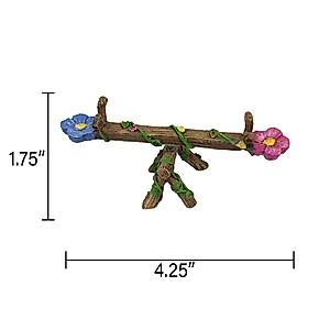 NW Wholesaler 4.25 Inch Miniature Fairy Garden Teeter Totter - Supplies, Furniture, Tools, Animals and Accessories for Fairy Gardens
