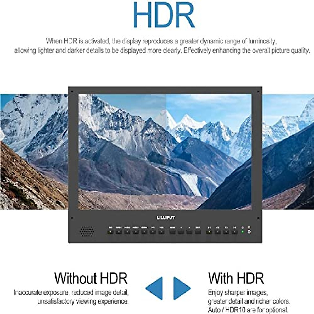 Lilliput BM150-4K 15.6" 6U Carry-on/Rackable 4K Broadcast LED Director Monitor, 3840x2160