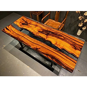 Personalized LARGE EPOXY TABLE, Resin Dining Table for 2, 4, 6, 8 River Dining Table Top, Wood Epoxy Coffee Table Top, Living Room Table (without Stand, 24 x 12inches)