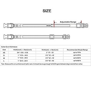 LIFIS LED Dog Collar Light Up IPX7 Waterproof Higher Brightness Glow in The Dark Dog Collars for Large Medium Small Dogs USB Rechargeable Reflective Fiber (M(16.5-20.5''/42-52cm), Red)