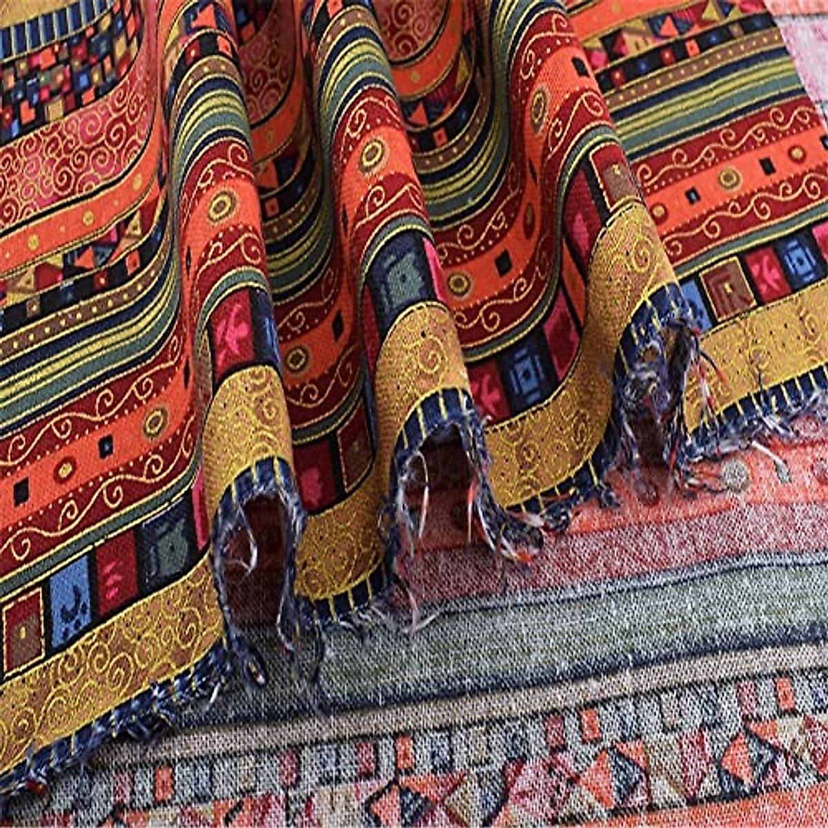 LKJYBG 5pcs 10x8in Cotton Craft Fabric Bundle Squares,Colored Printing Fabrics Ethnic Style Pattern Striped Bronzing Handmade Patchwork Set for DIY Sewing Patterns Craft Hats Clothes Cushions