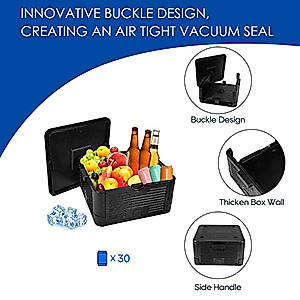 Camping Cooler, Collapsible 19L 30 Can Insulated Ice Chest, Portable Lightweight Hard Car Coolers, Large Waterproof Cooler Box Keep Cold and Warm for Camping, Hiking, Fishing, Beach-by BRILLIRARE