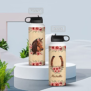 winorax Horse Gifts For Women Personalized Just A Girl Who Loves Horse Water Bottle Stainless Steel Insulated Sport Bottles Travel Cups 20oz 30oz Birthday Christmas Inspirational Gift Idea