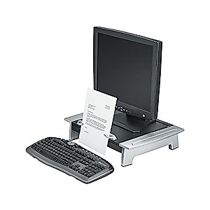 Fellowes 8036601 Monitor Riser,W/Copy Holder,19-7/8-Inch X14-1/16-Inch X4-6-1/2-Inch,Black