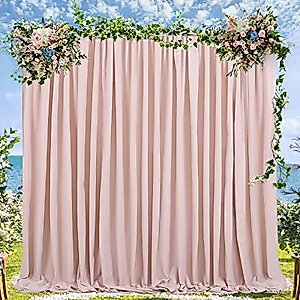Dusty Rose Polyester Backdrop Curtains 2 Panels 5ft x 10ft Photo Shoot Background Drapes for Wedding Party Bridal Shower Engagement Decorations