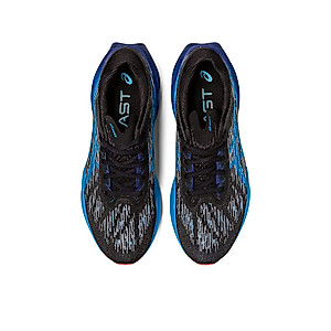 ASICS Men's NOVABLAST 3 Running Shoes, 12, BLACK/ISLAND BLUE