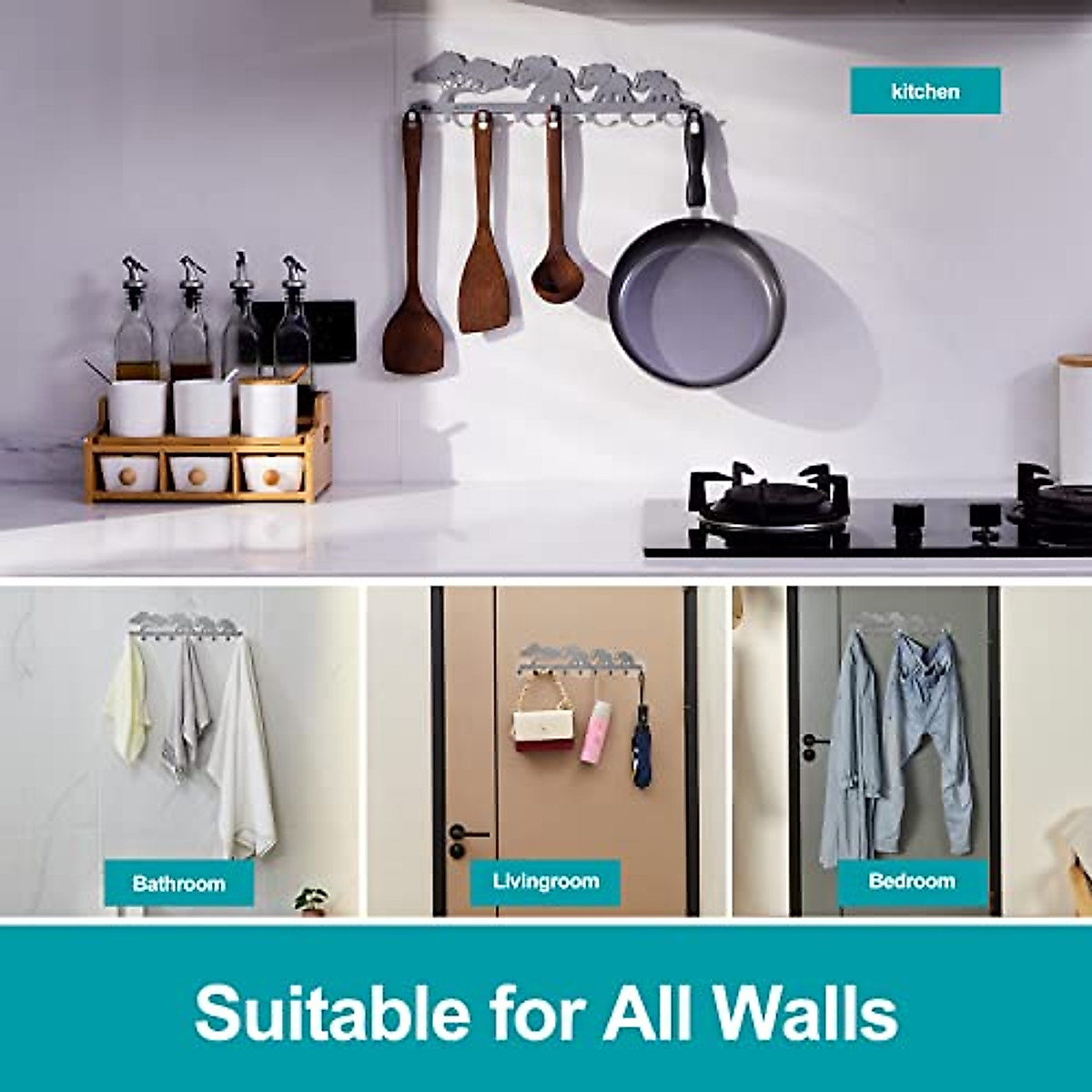 Autoly, Coat Rack Wall Mount installs The Door Hanger Hook Against The Wall, Coat Hanger Wall can Organize The Room. Coat Hooks Wall mounted9 Hooks 1 Piece，OriginalDesignwall Coat Rack。