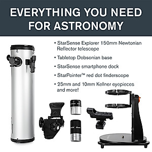 Celestron – StarSense Explorer 150mm Tabletop Dobsonian Smartphone App-Enabled Telescope – Works with StarSense App to Help You Find Nebulae, Planets & More – iPhone/Android Compatible