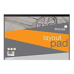 Silvine A3LP A3 Professional Layout Pad. 80 Pages Semi Transparent 50gsm Paper.Orange/Transparent