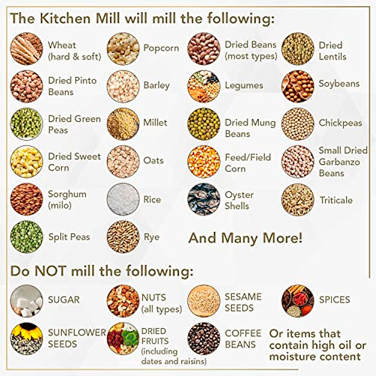 The Kitchen Mill - High Speed Electric Grain Mill - Flour Mill - Grain Grinder - Wheat Grinder - Assembled in the USA