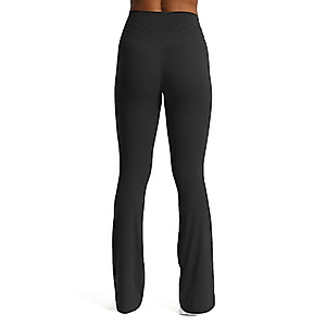 Aoxjox Flare Leggings for Women Trinity Tummy Control High Waisted Wide Leg Yoga Pants 31" (Black, Small)