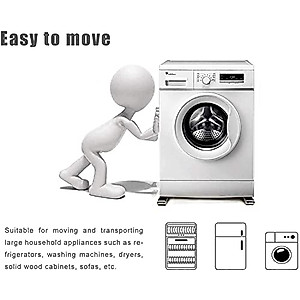 NW 1776 Two Movable/Adjustable Washing Machine Bases, Washing Machine Stand With Brake, Refrigerator Base Mobile Cart,Suitable for Refrigerator Base, Dryer Base, Washing Machine Base, White