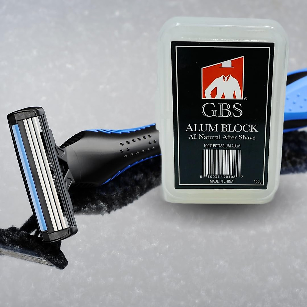 G.B.S Alum Block Bar Travel Cases, Pack of 3 (100 Grams Per Bar) Potassium Shaving Alum After Shave Soothing Razor Burn Relief