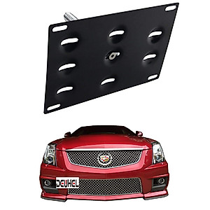 DEWHEL Front Bumper Tow Hook License Plate Mount Bracket Holder Bolt On for 2008-2013 Cadillac CTS Sedan 2010-2014 Cadillac CTS Wagon 2011-2014 Cadillac CTS Coupe
