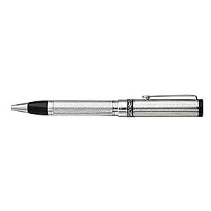 Xezo Tribune Solid 925 Sterling Silver Diamond-Cut Serialized Ballpoint Pen. Only 300 Pieces Made (Tribune 925 SS BP)