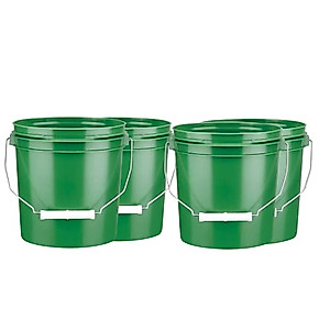 House Naturals 1 Gallon Food Grade Bucket Container with lid BPA Free ( Pack of 4) Made in USA