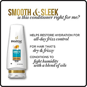 Pantene Argan Oil Shampoo 25.4 OZ and Conditioner 24 OZ for Dry Hair, Smooth and Sleek, Bundle Pack (Packaging May Vary)