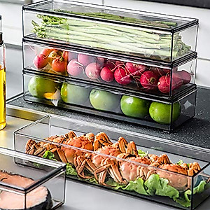 AIYoo Transparent Flatware Tray Kitchen Drawer Organizer With Lid - Plastic Kitchen Cutlery Tray and Utensil Silverware Storage Container with Cover - Dinnerware Holder for Camper Picnic