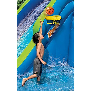 BANZAI Big Blast Water Park, Length: 14 ft 5 in, Width: 10 ft 7 in, Height: 7 ft 11 in, Inflatable Outdoor Backyard Water Slide Splash Bounce Climbing Toy