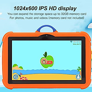 7 Inch Tablet, 1GB RAM 8GB ROM IPS HD Screen Kids Tablet with Stand for Travel (US Plug)