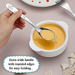 Berglander Toddler Utensils 4 Pieces Stainless Steel Kids Silverware Set, Children Safe Forks and Spoons Flatware, Mirror Polished Smooth Round Edage Cutlery Sets, Dishwasher Safe