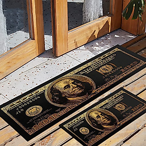 JUST BREATHE 2 Pieces Kitchen Rug Set Turquoise Non-Slip Backing Kitchen Mats for Doorway Bathroom Runner Carpet Set Farmhouse Rugs for Kitchen Floor Home Office Laundry 17.5"X29"+17.5"X59"