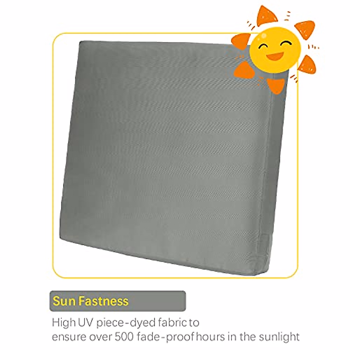 idee-home Patio Cushion Covers Replacement, Outdoor Cushion Covers Slipcovers for Patio Furniture, Couch Seat Cushions Cover with Zipper, Sunbrella Waterproof Slip Covers Outside (Set of 6, 20x22 in)