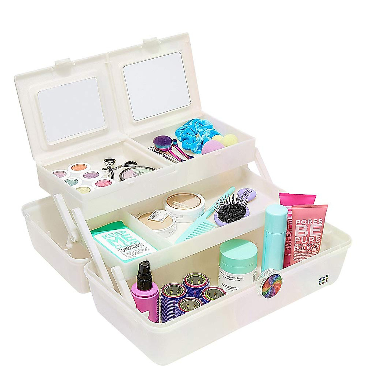 CABOODLES ULTIMATE ON-THE-GO GIRL, White opal Cosmetic Case