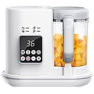 ZHIUGUZILLA Baby Food Maker | Baby Food Processor | 7 in 1 Baby Food Steamer | Baby Food Auto Cooking | Baby Food Blender Grinder Steamer with Self Cleans, Touch Screen Control (WHITE)