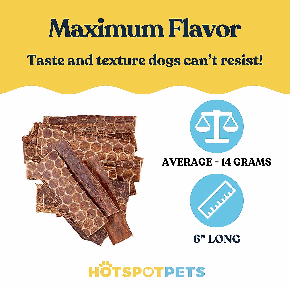 Beef Esophagus Dog Treats (6 INCHES - 25 Count) Grass Fed with No Added Hormone, All Natural Jerky Dog Treats - Dog Chews Rich in Glucosamine & Chondroitin for Joint Health