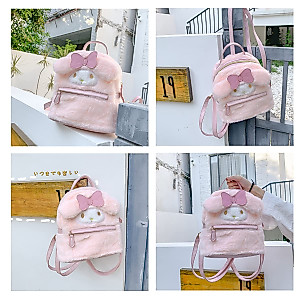 Cute Cartoon Bag with Plush Pendant Backpack for Girls, Anime Accessories Kawaii mini Backpack