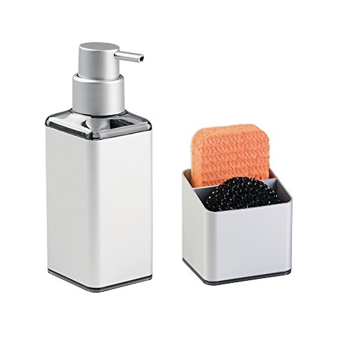 iDesign Metro Ultra Rustproof Aluminum Sink Holder For Sponges, Scrubbers, Soap - Silver