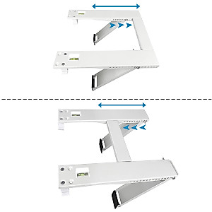 Qualward Air Conditioner Bracket Window AC Support Brackets - Heavy Duty with 2 Arms, Up to 180 lbs for 12000 to 24000 BTU AC Units
