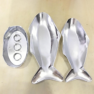 Grilling Pan Fish Shaped Baking Tray Multifunction Portable Fish Plate Fish Grill for Sushi Vegetable Sashimi Seafood, 41.2x18.2x5.8cm